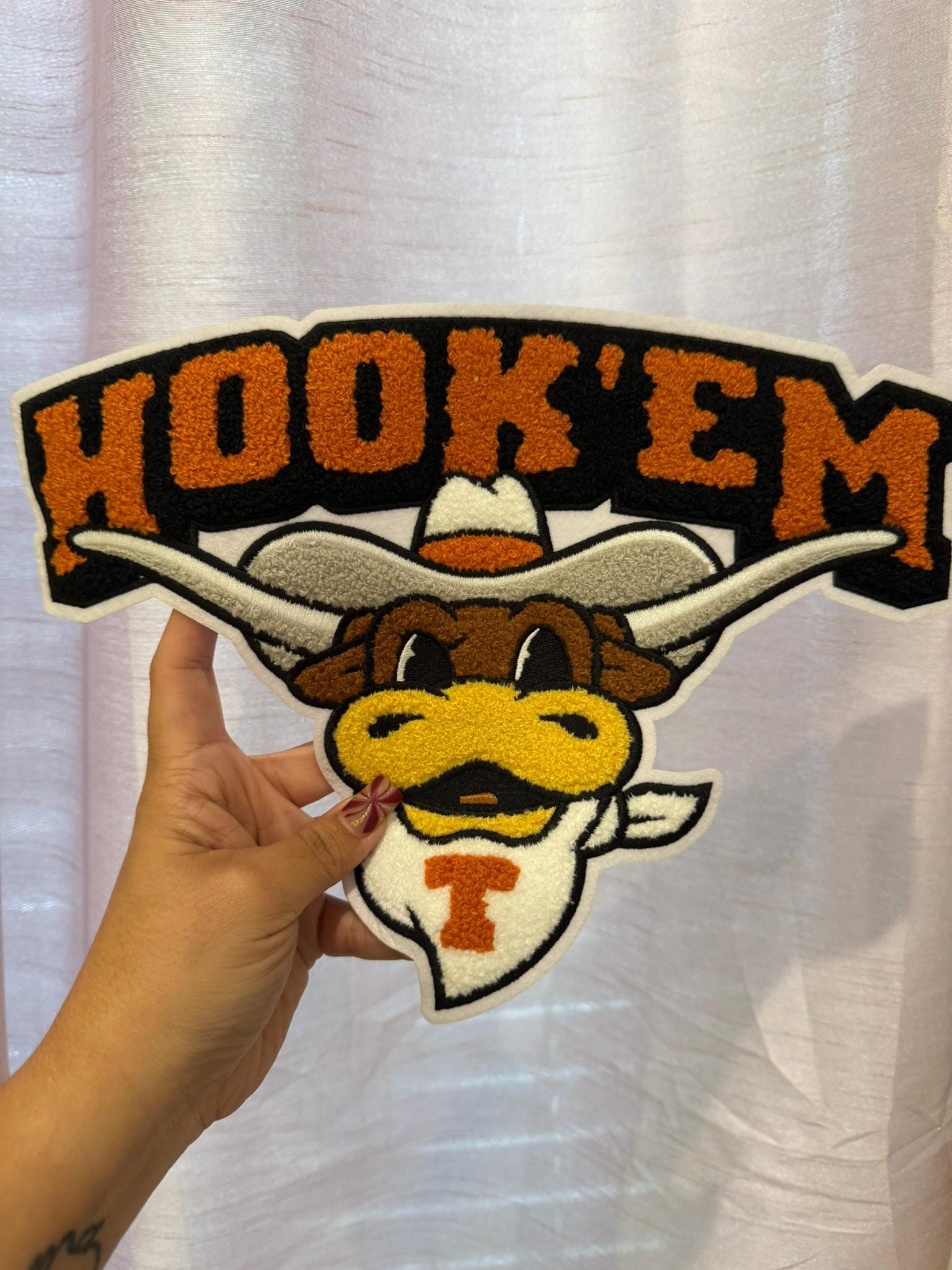 Hook EM Chenille Iron on Embroidered Sequin Patch 11in. - Etsy