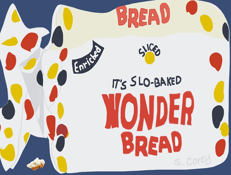 Wonder Bead Retro Art Print, Horizontal Format, Art Food Print, Mid ...