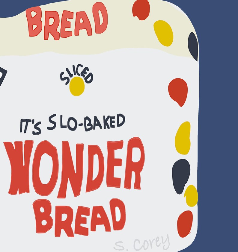 Wonder Bead Retro Art Print, Horizontal Format, Art Food Print, Mid ...