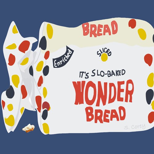 Wonder Bread Retro Art Print Horizontal Format Folk Art Food - Etsy