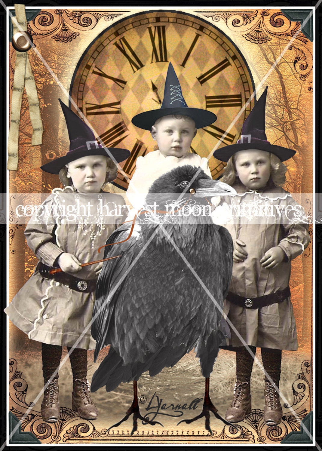 The Bewitching Hour Primitive Halloween Postcards - Etsy