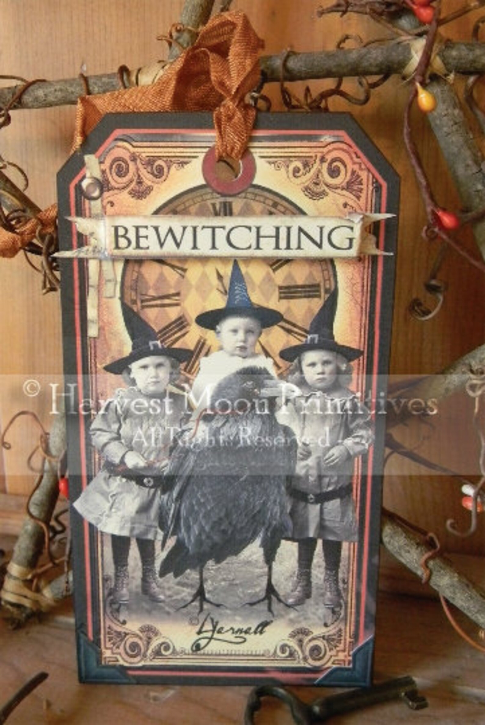 THE BEWITCHING HOUR Primitive Halloween Tag - Etsy Canada