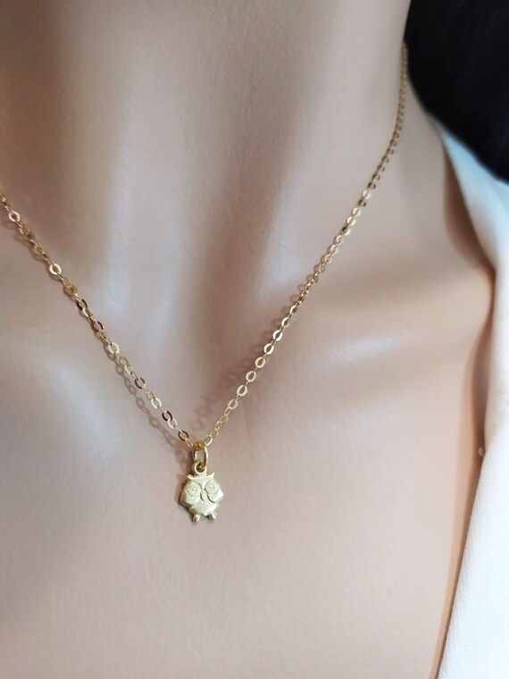 Owl Necklace Sterling Silver Cute Little Monkey Pendant | Etsy