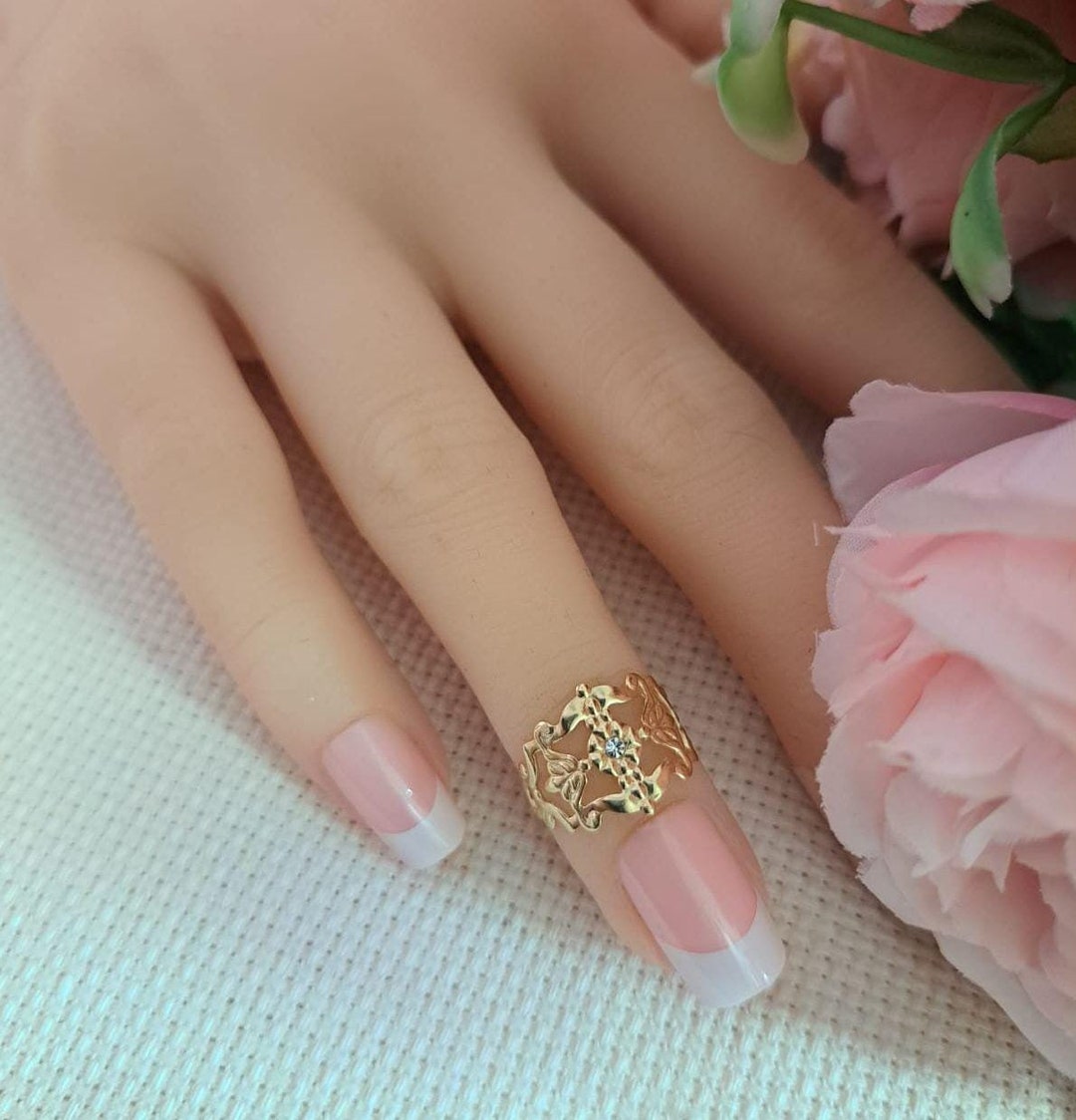 Fingernail Ring, Gold Minimal Rings, Art Finger Nail Ring, Fashion ...
