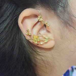 Orchid Ear Cuff , Ear Jewelry, Ear Climber, Ear Wrap, Ear Jacket, Non ...