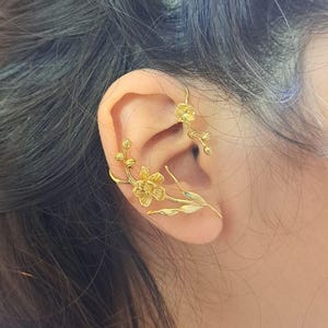 Orchid Ear Cuff , Ear Jewelry, Ear Climber, Ear Wrap, Ear Jacket, Non ...