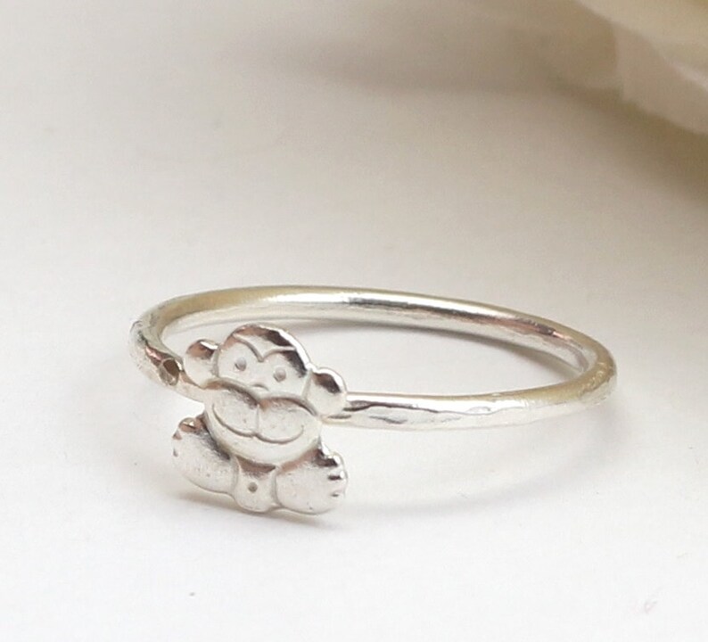 Silver Monkey Ring Silver Monkey Jewelry Cute Monkey Ring - Etsy