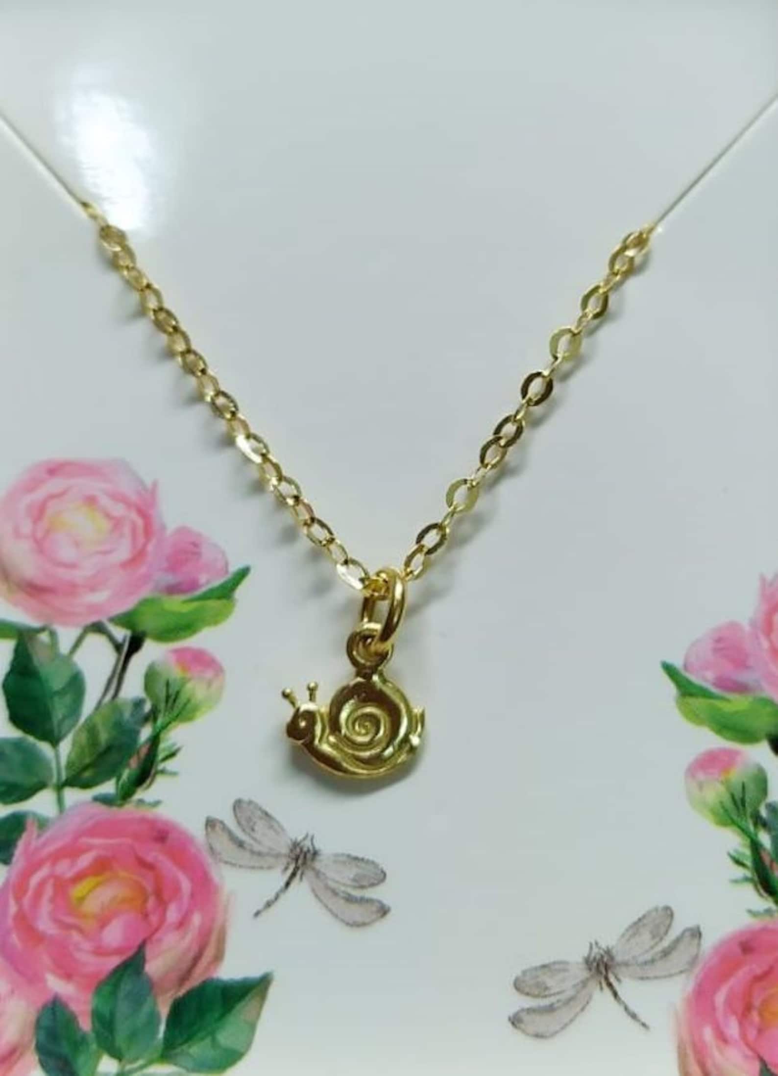 Snail Necklace 14K Gold Filled ,snail Gold Necklace 18 Karat Gold ...