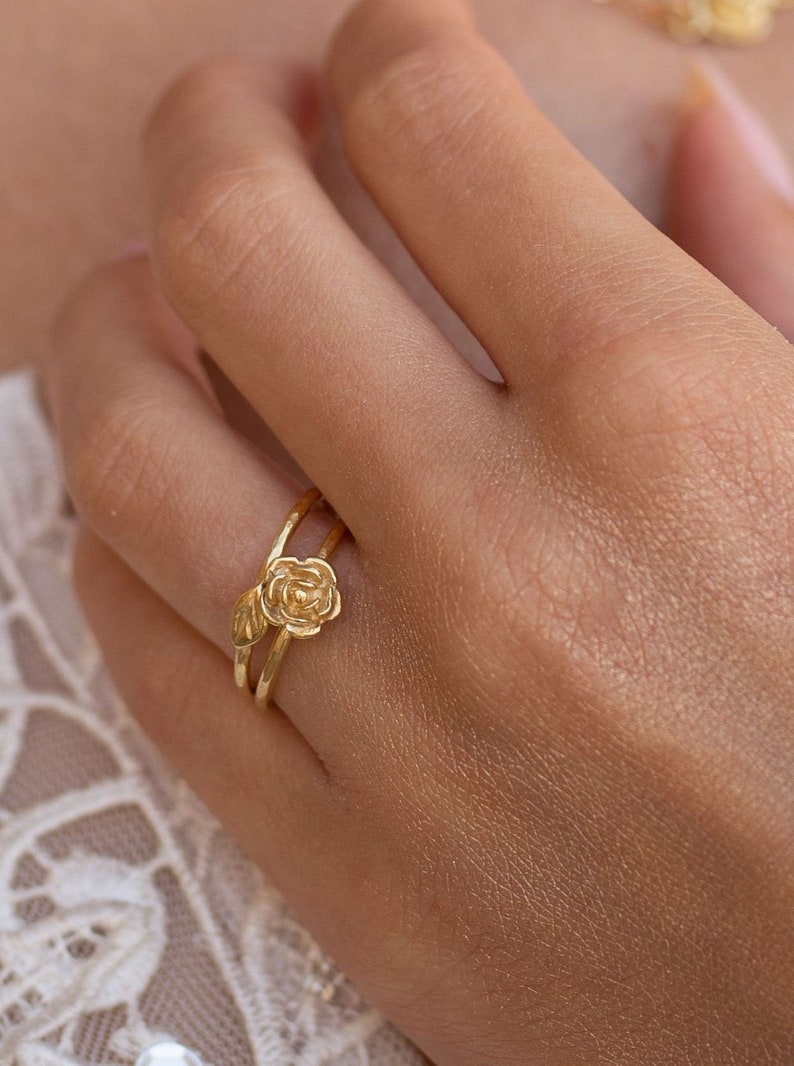 Delicate Rose Ring ,925 Sterling Rose Ring, Dainty Rose Ring ...