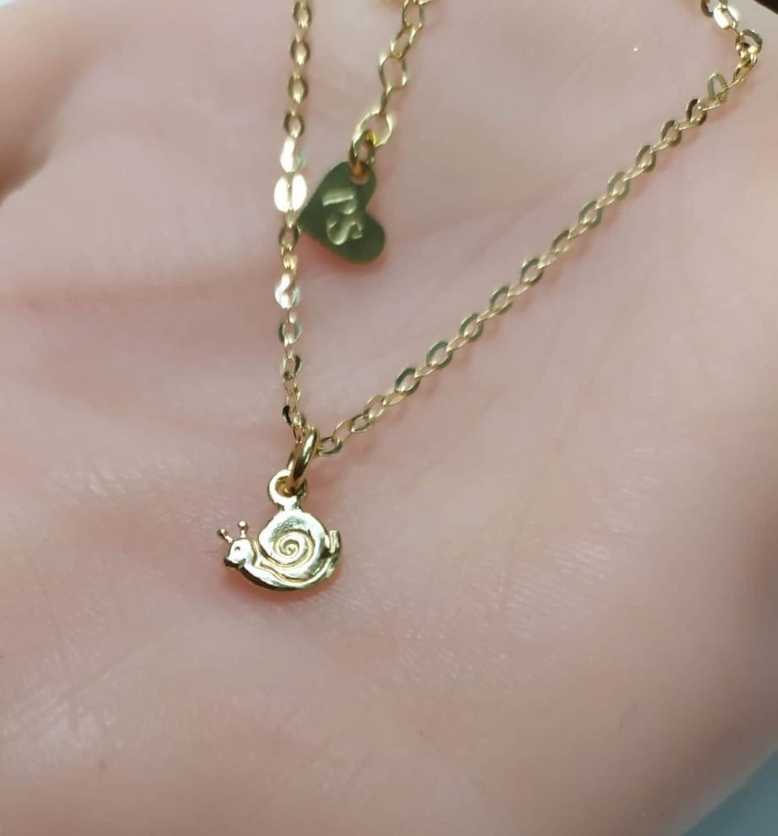 Snail Necklace 14K Gold Filled ,snail Gold Necklace 18 Karat Gold ...