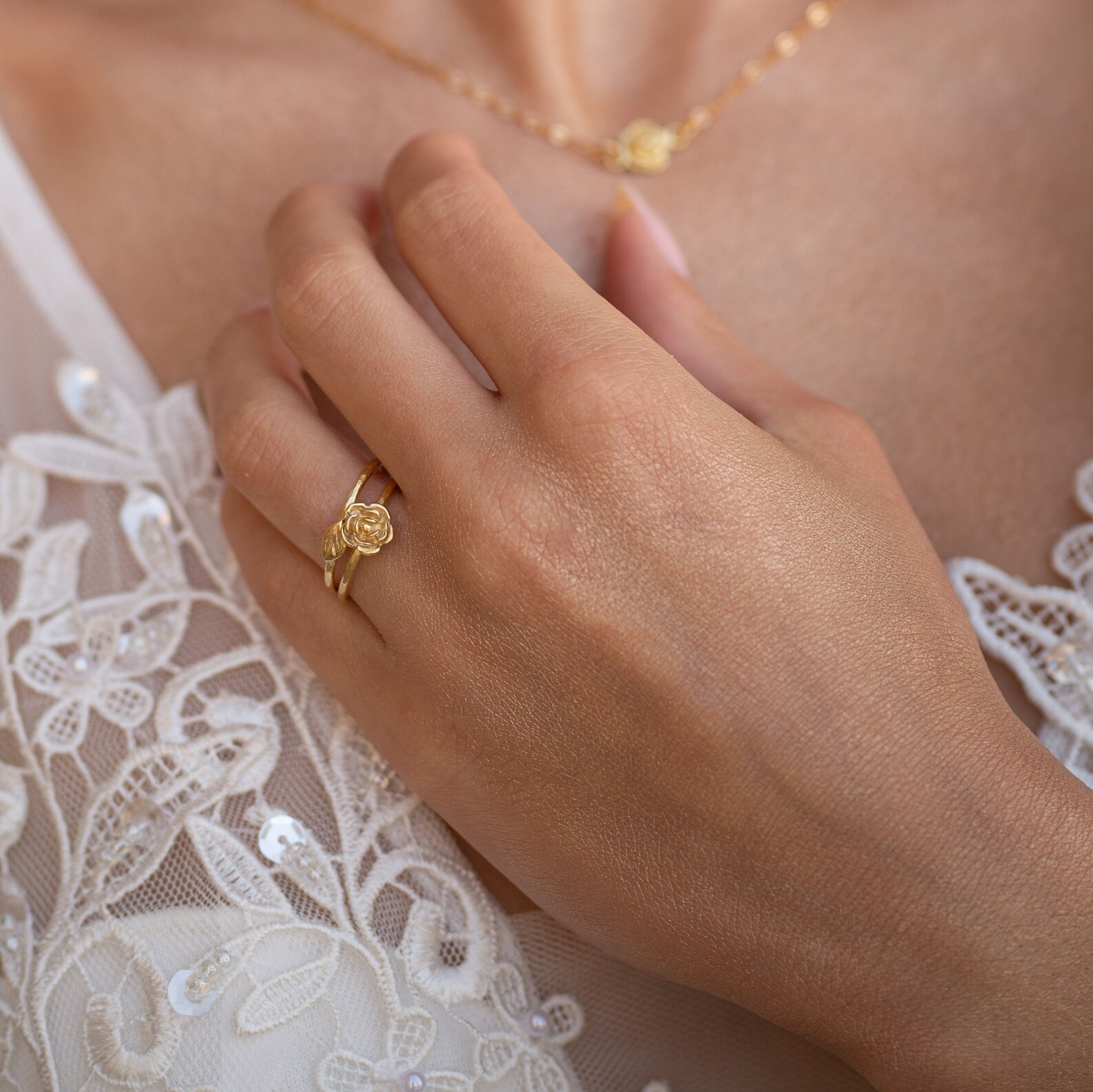 Delicate Rose Ring ,925 Sterling Rose Ring, Dainty Rose Ring ...