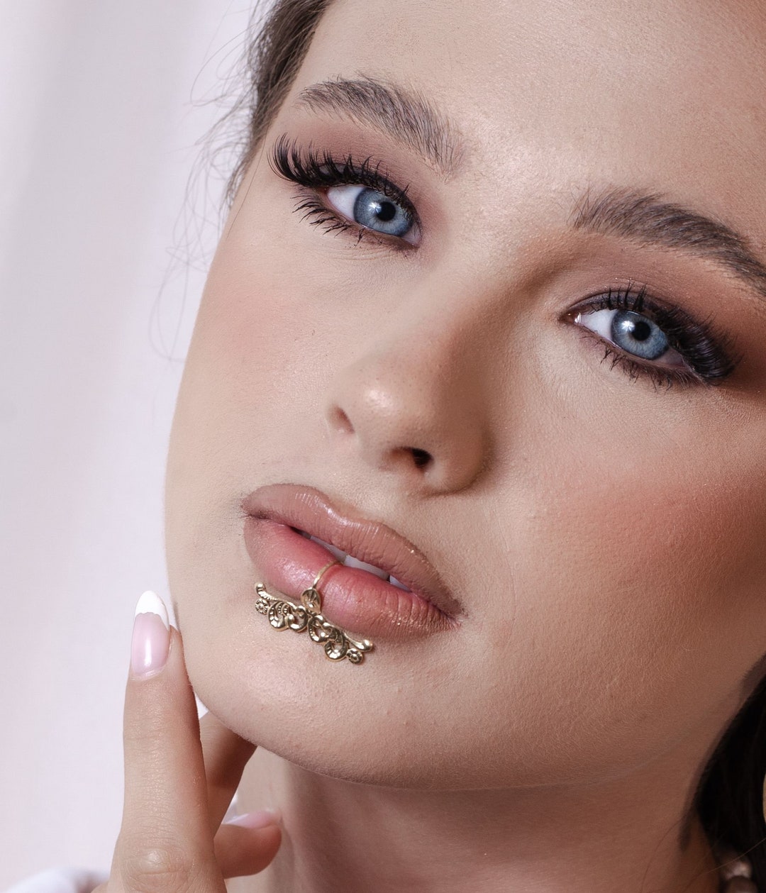 Diamond Lip Cuff, Fake Lip Ring, Faux Piercing, Summer Jewelry ...