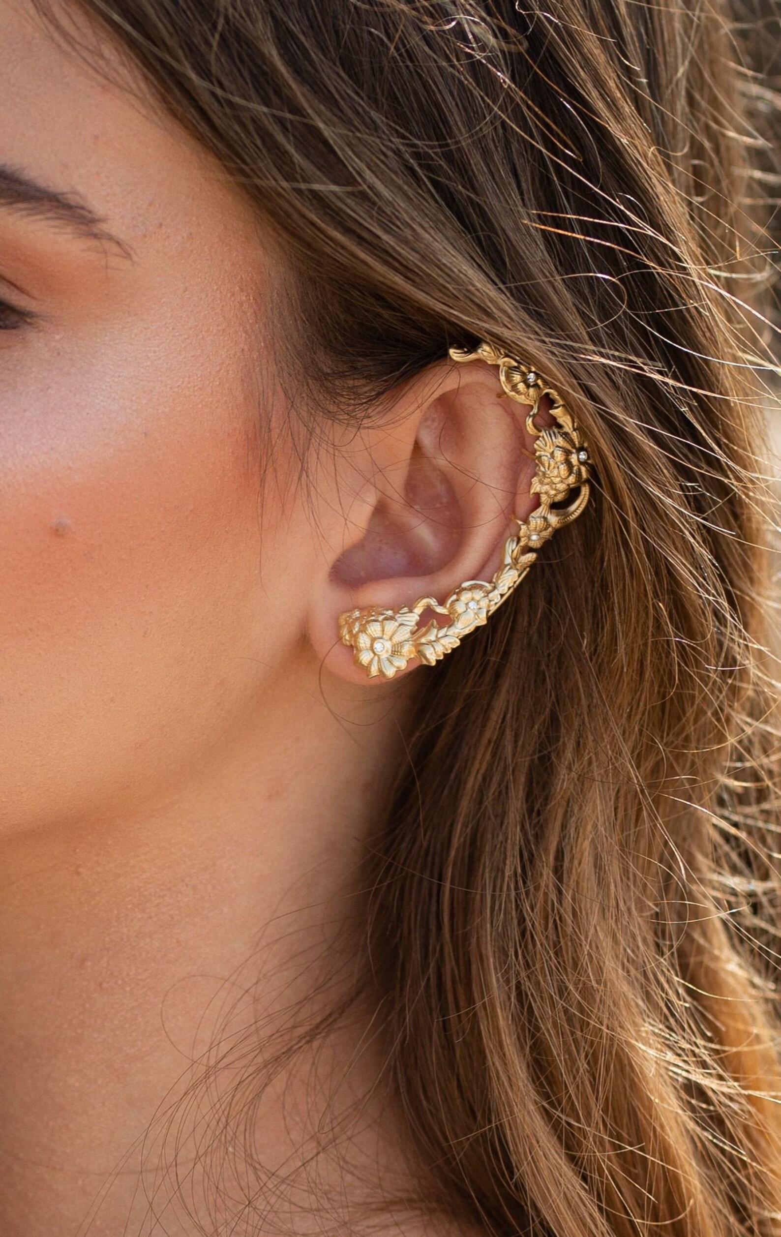 Daisy Flowers Ear Cuff Daisy Jewelry Ear Crawler Jewelry - Etsy