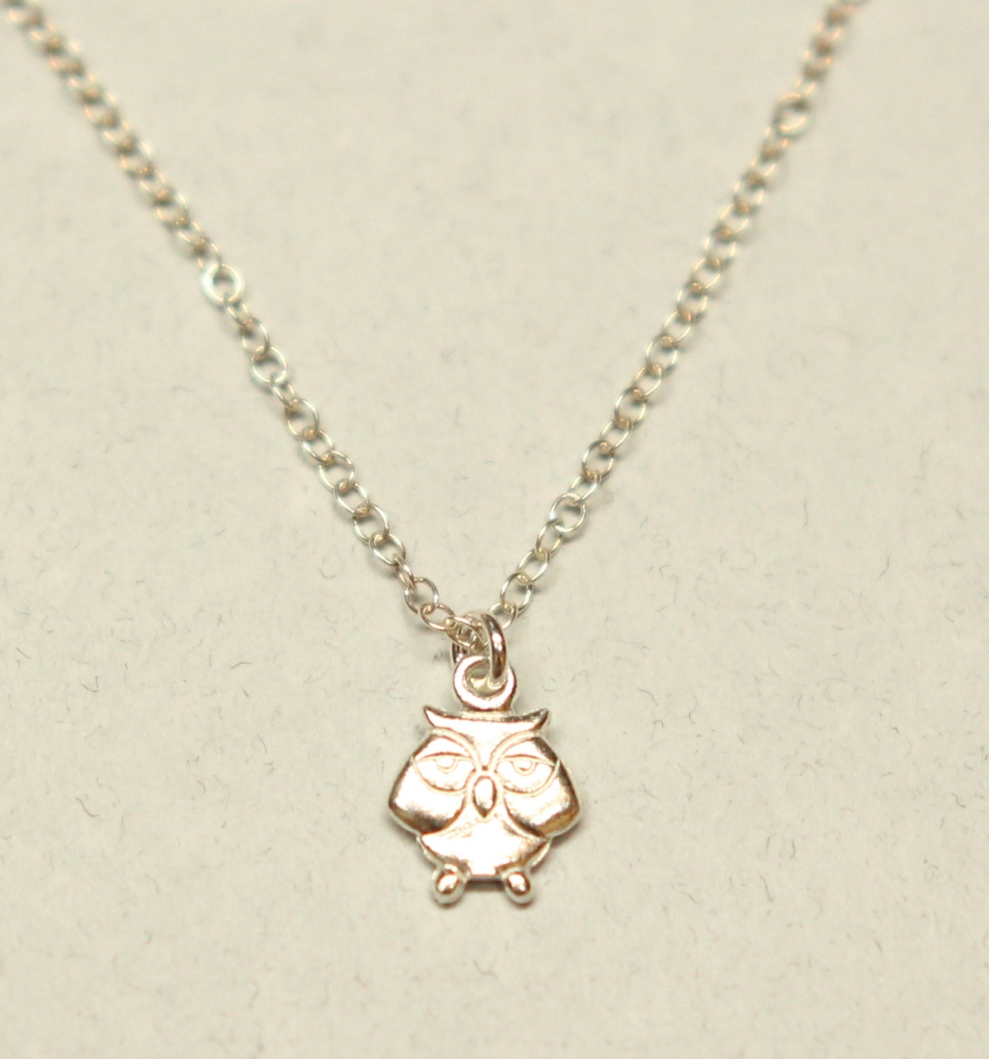 Owl Necklace Sterling Silver Cute Little Monkey Pendant - Etsy