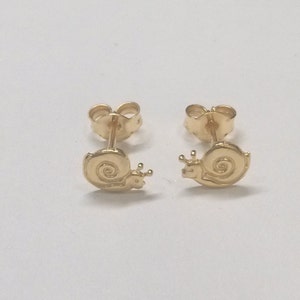 Tiny Snails Stud or Helix Earrings, Sterling Silver Earrings, Good Luck Earrings, Stud ...