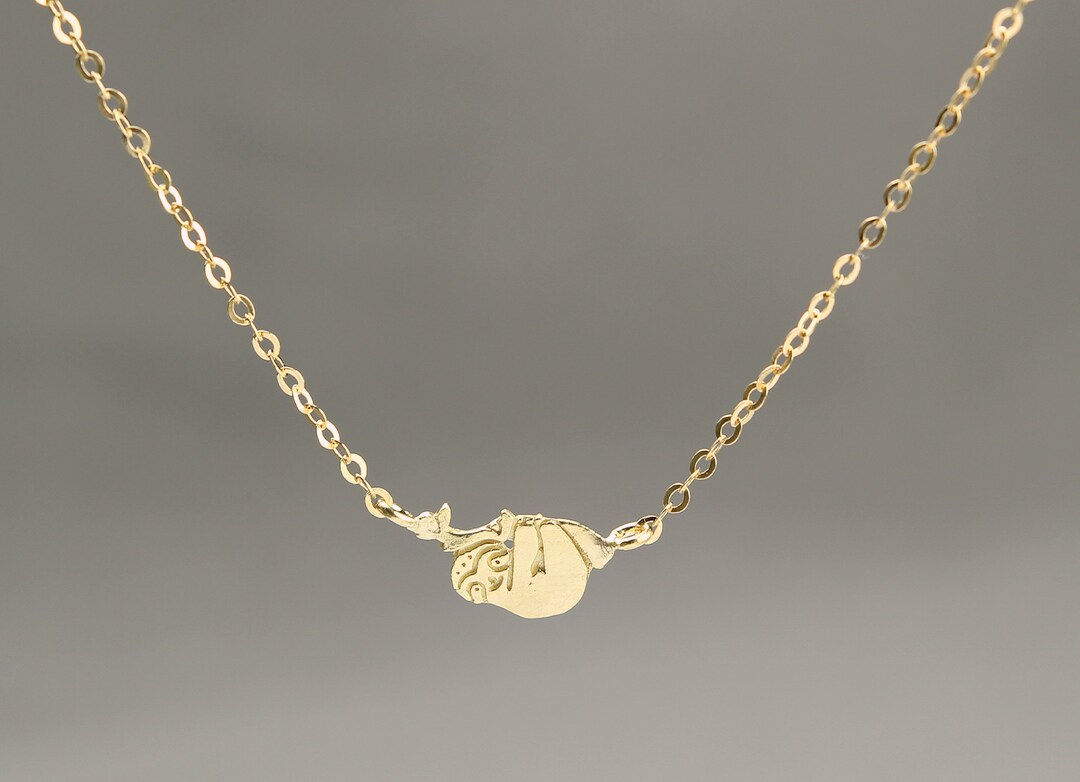 Sloth Necklace .sterling Silver Jewelry . Gold Sloth . Silver Sloth ...