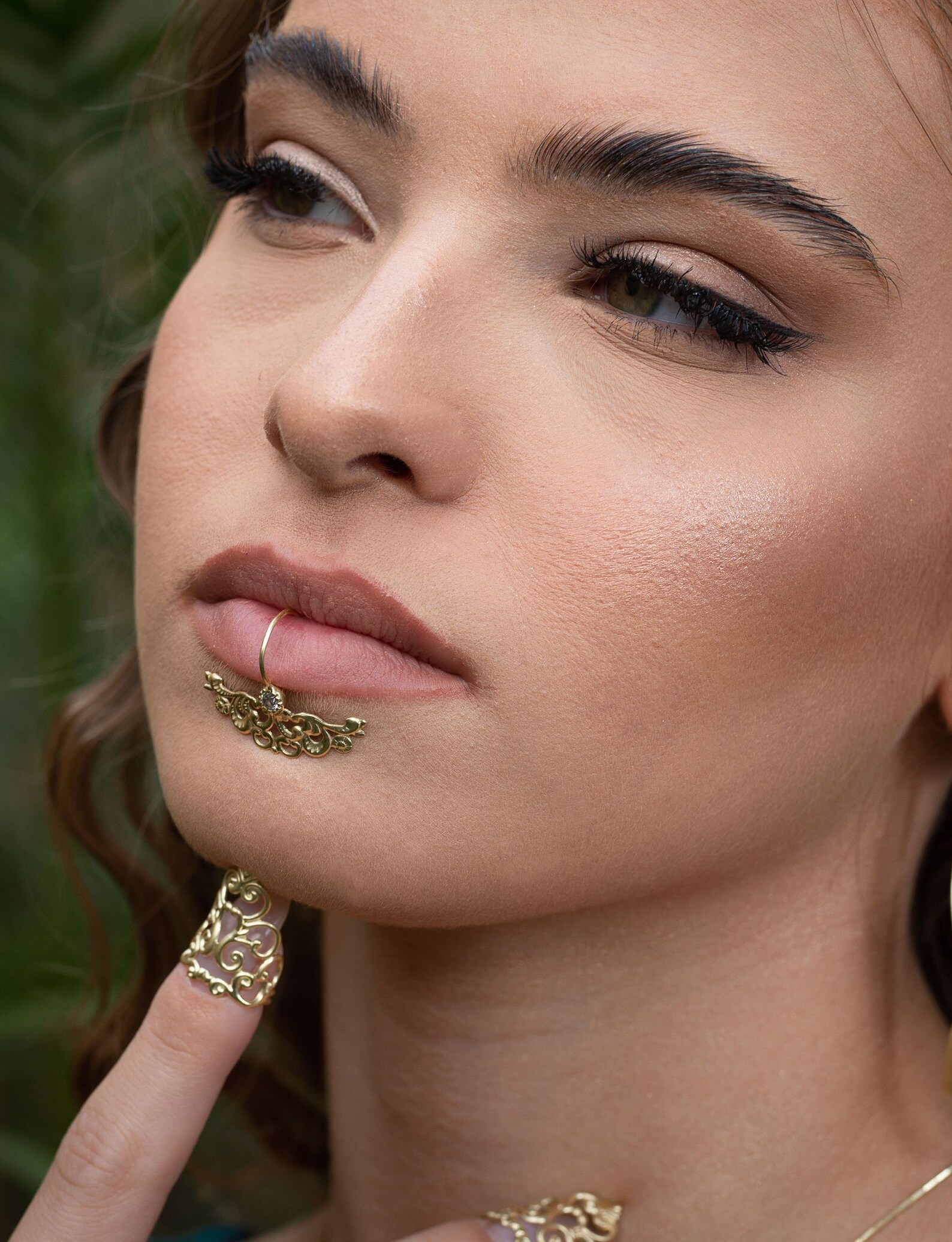 Diamond Lip Cuff Fake Lip Ring Faux Piercing Summer | Etsy