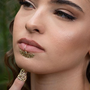 Diamond Lip Cuff, Fake Lip Ring, Faux Piercing, Summer Jewelry ...