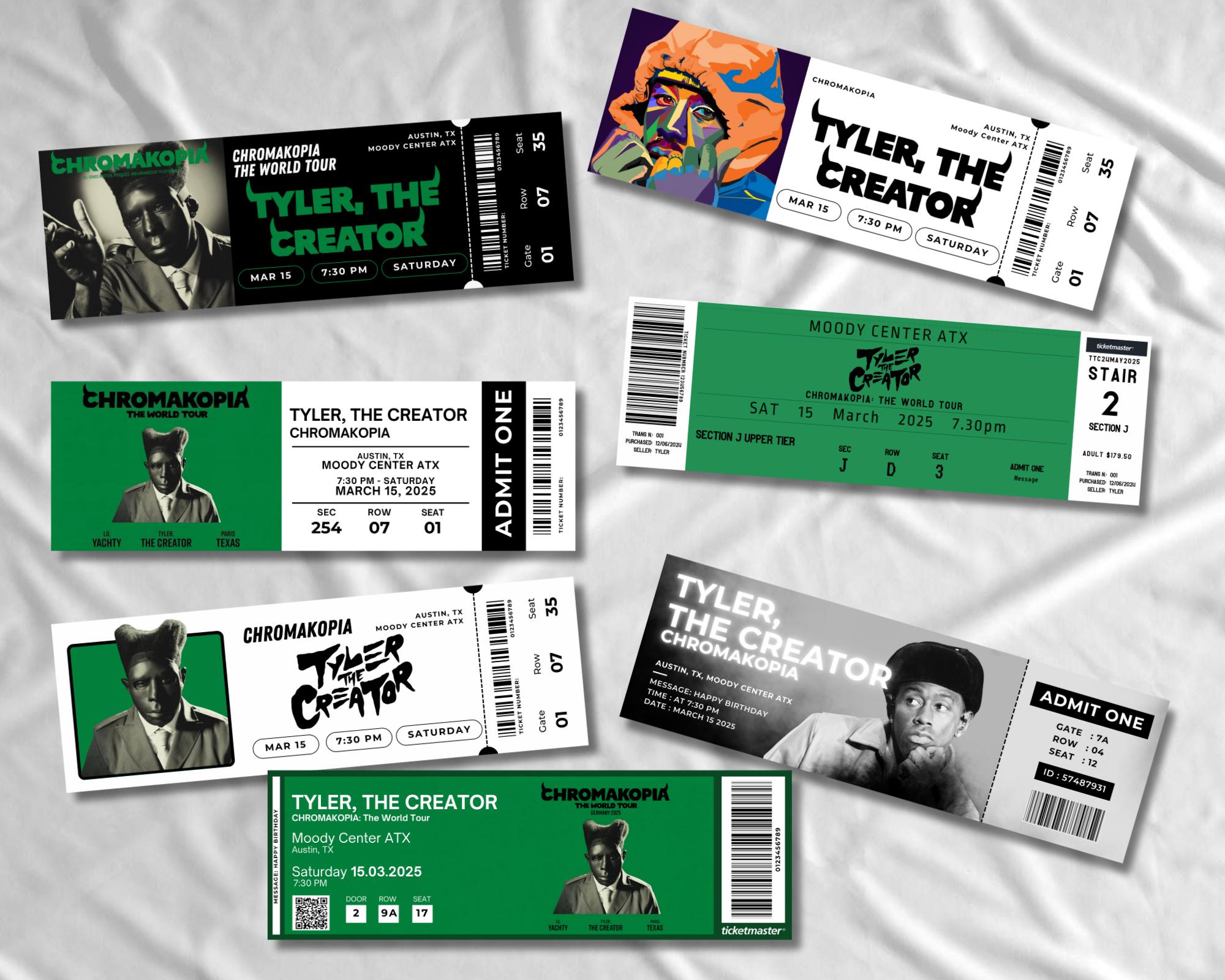 Tyler the Creator Chromakopia Tour 2025 Concert Template Tickets | 7 ...
