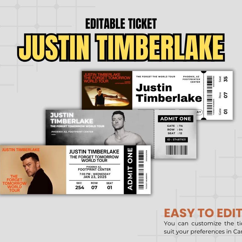 Justin Timberlake - Etsy