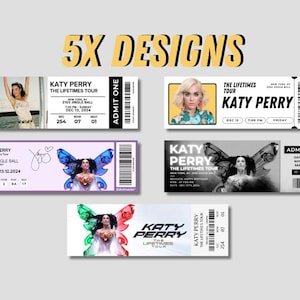 KATY PERRY the Lifetimes Tour Concert Editable Personalized Tickets | World Tour 2024 - 2025 ...