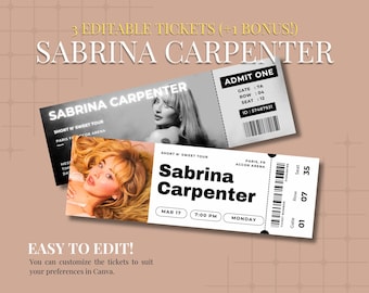 Sabrina Carpenter Short N' Sweet Tour Commemorative Concert Ticket and ...
