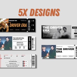 The Driver Era Obsession Tour-concertticket - Editable in Canva - 5 ...