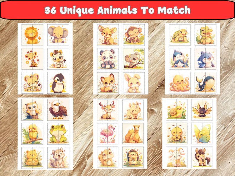 At the Zoo, Animals Matching Game for Kids, Animals Games, Toddler ...