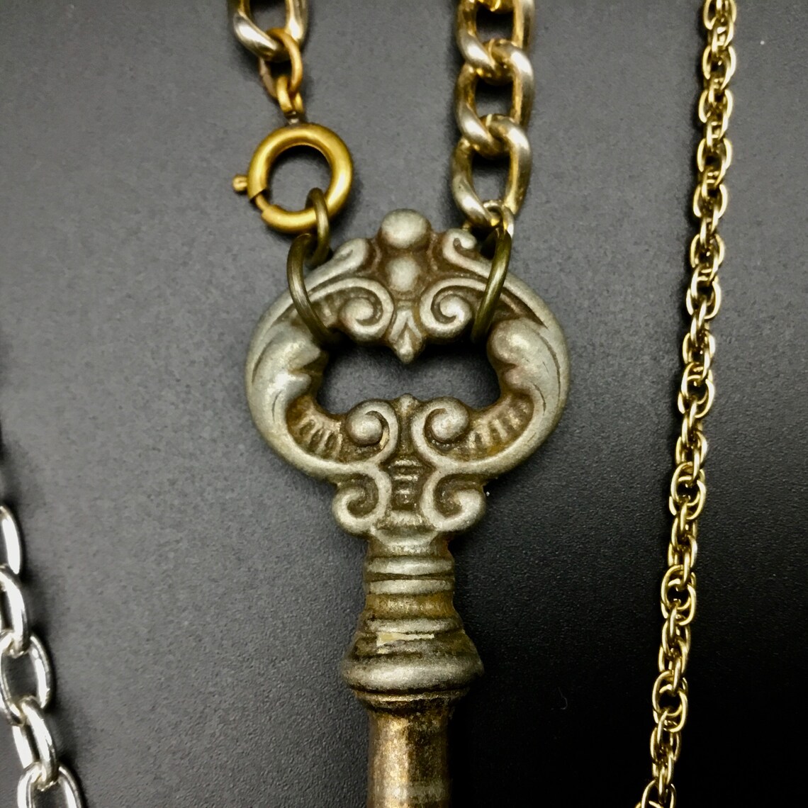 Genuine Antique Skeleton Key on Vintage Chain Necklace - Etsy