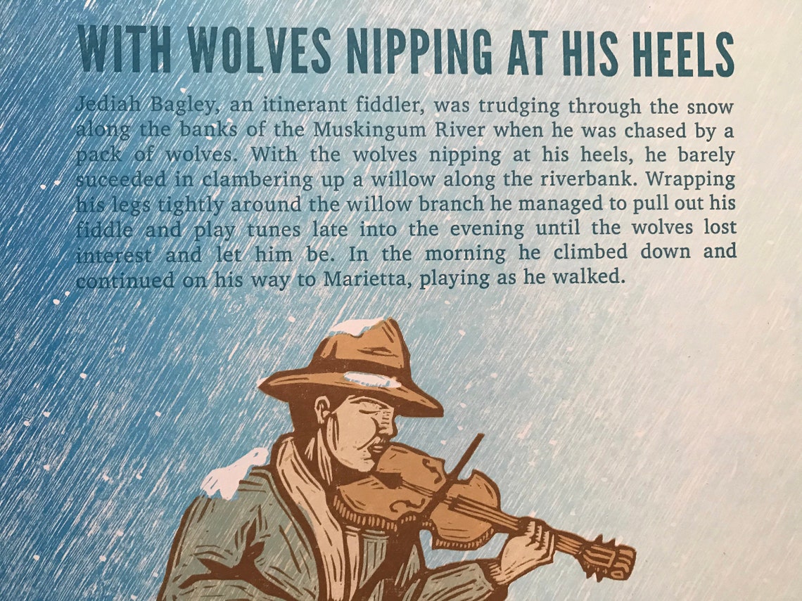 Bagley the Fiddler Woodcut - Etsy