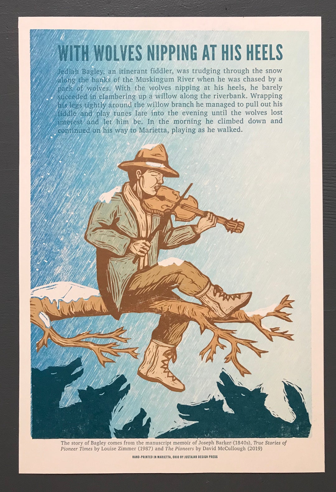 Bagley the Fiddler Woodcut - Etsy
