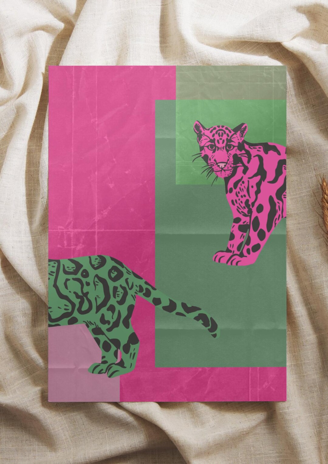 Pink Leopard A3 Poster Bold and Stylish Wall Art - Etsy