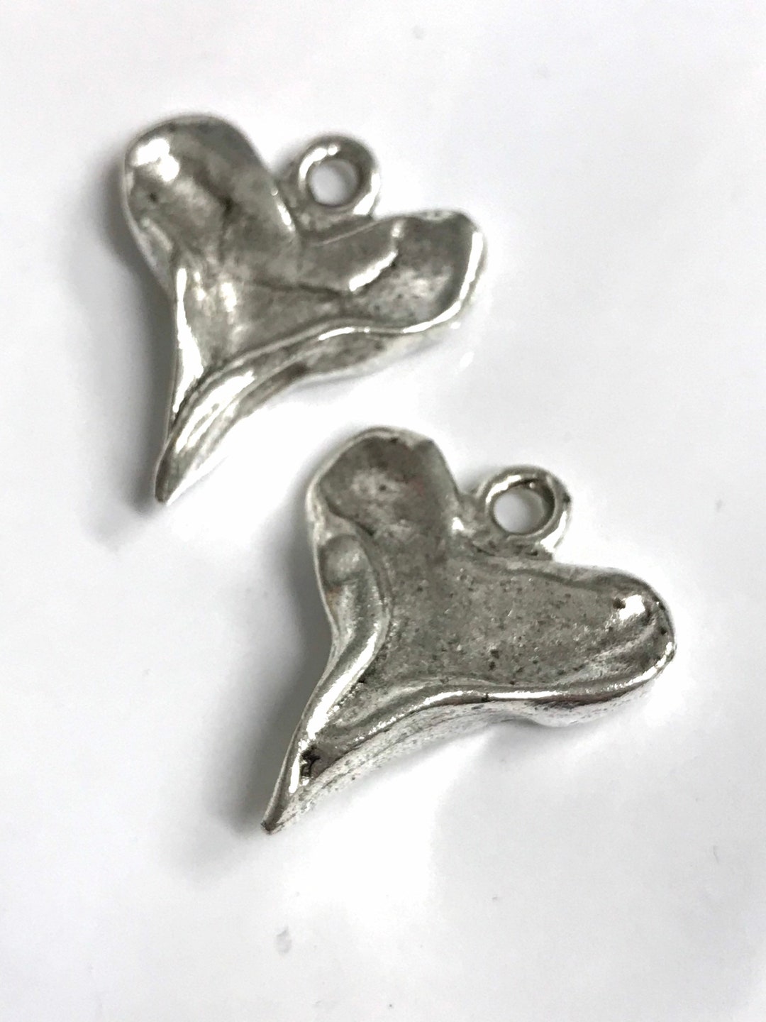 Pewter Rustic Heart Pendant Altered Art Supplies Double Sided Jewelry ...