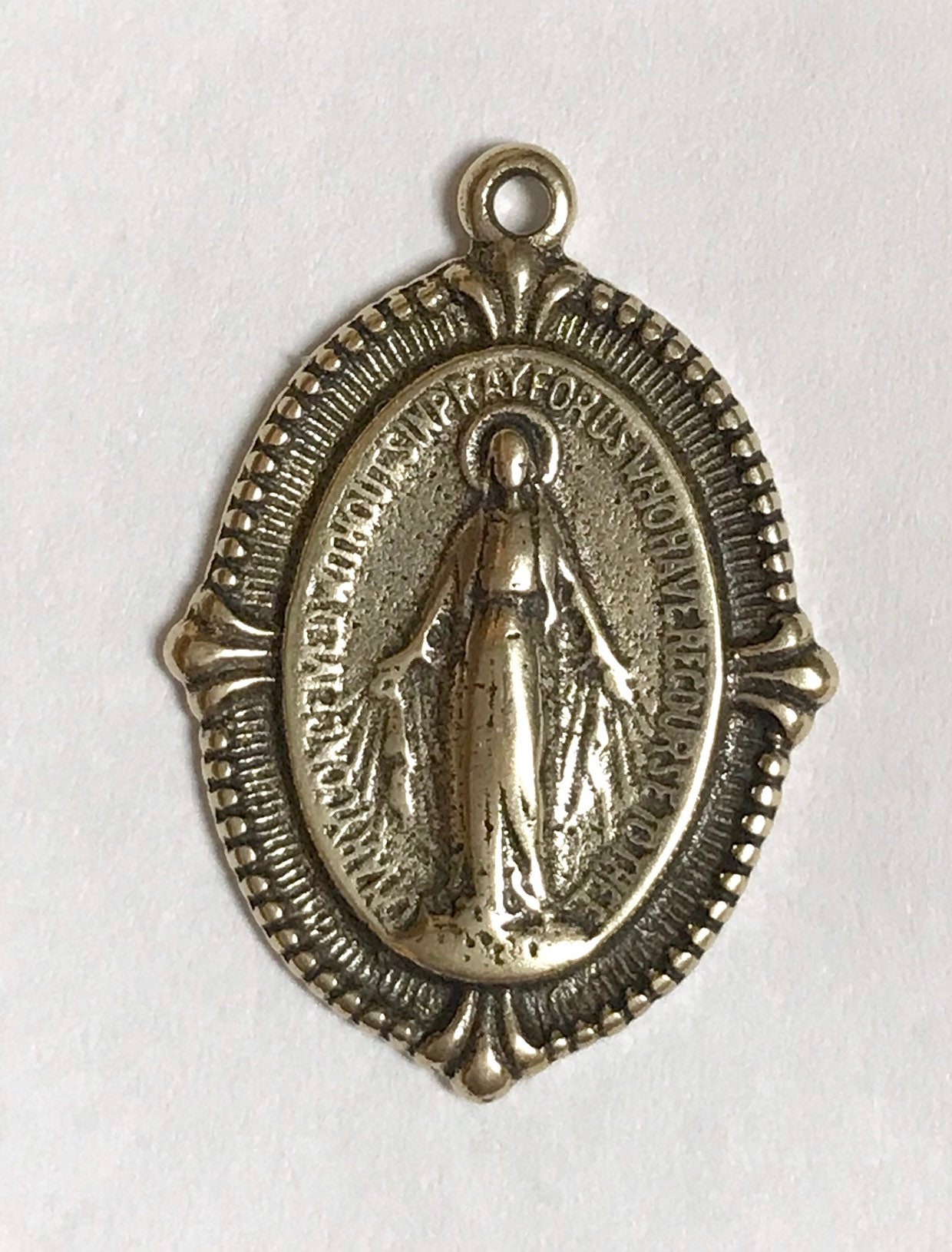 Mary Miraculous Medal Vintage Reproduction Blessed Mother | Etsy