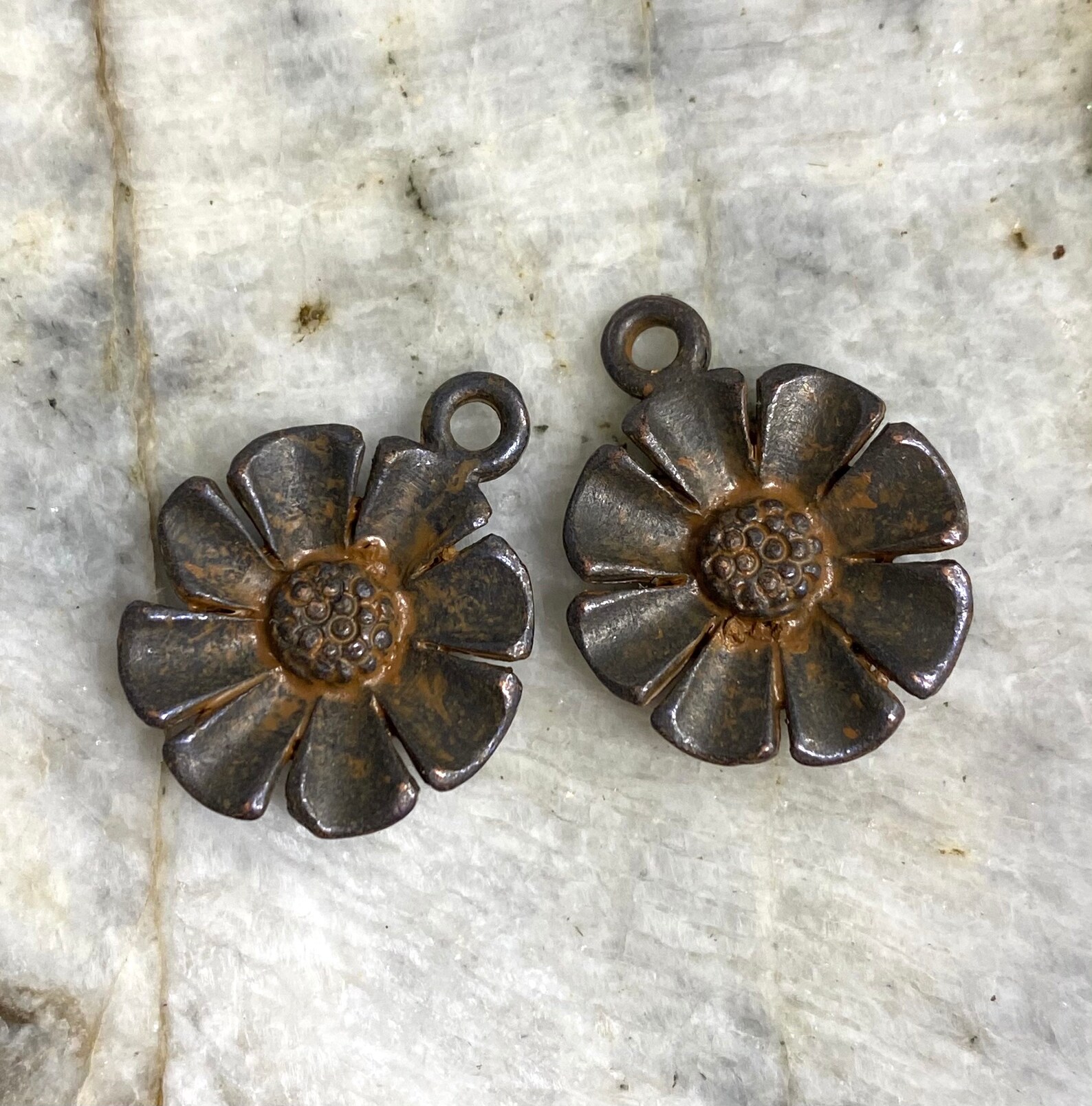 Flower Pewter Charms Pendant Jewelry Rustic Daisy Antique - Etsy Australia