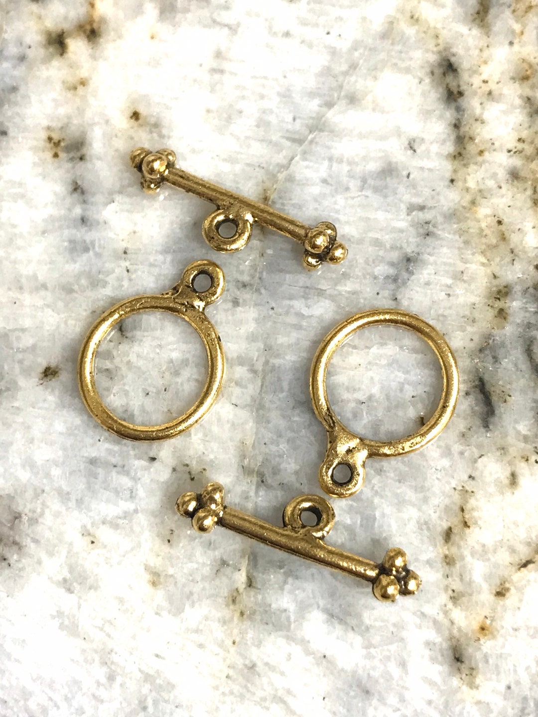 2 Sets Pewter Antique Gold Tibetan Style Toggle Clasps, Lead Free ...