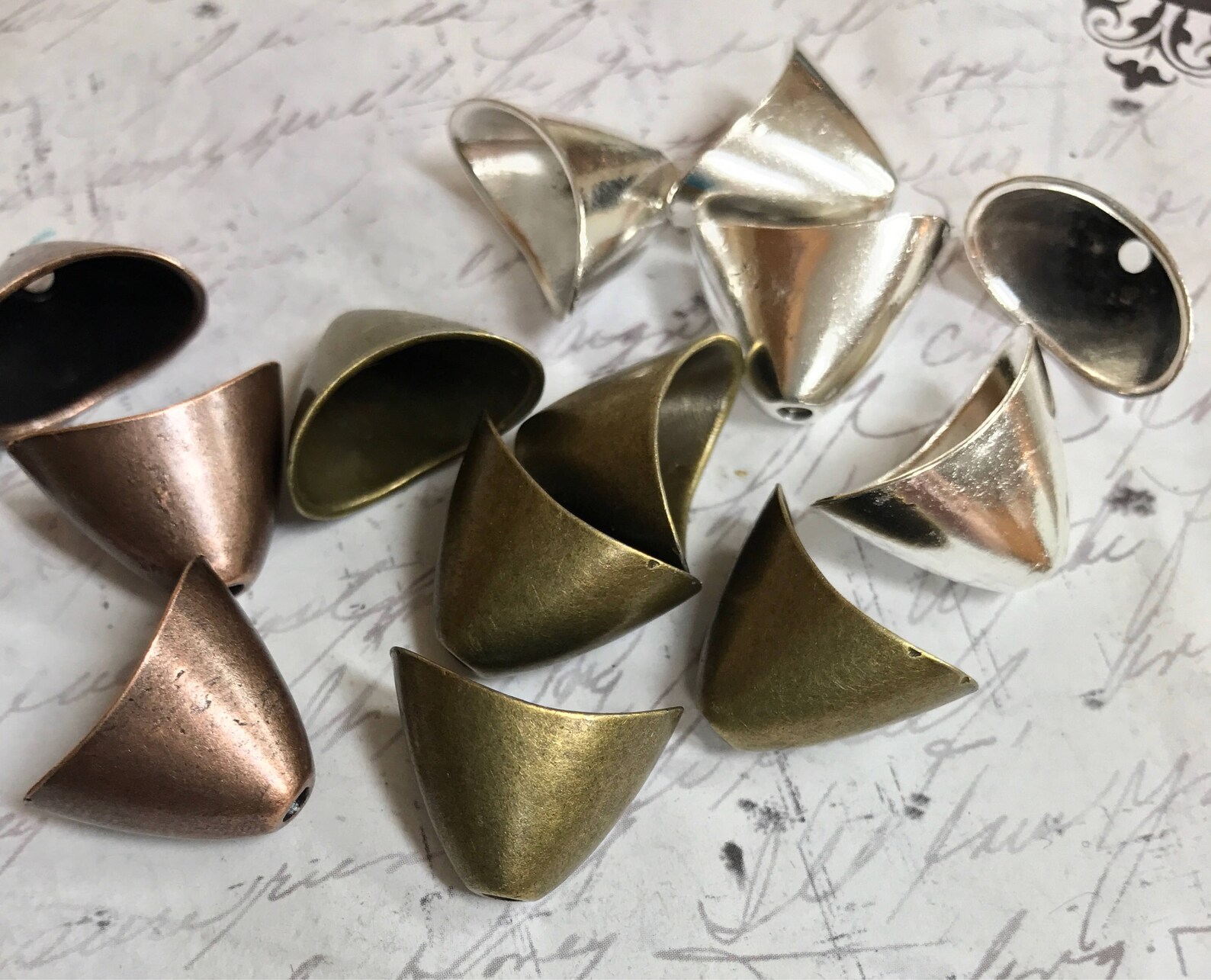 Large Tibetan Bead Cap Antique Red Brass Antique Brass or | Etsy