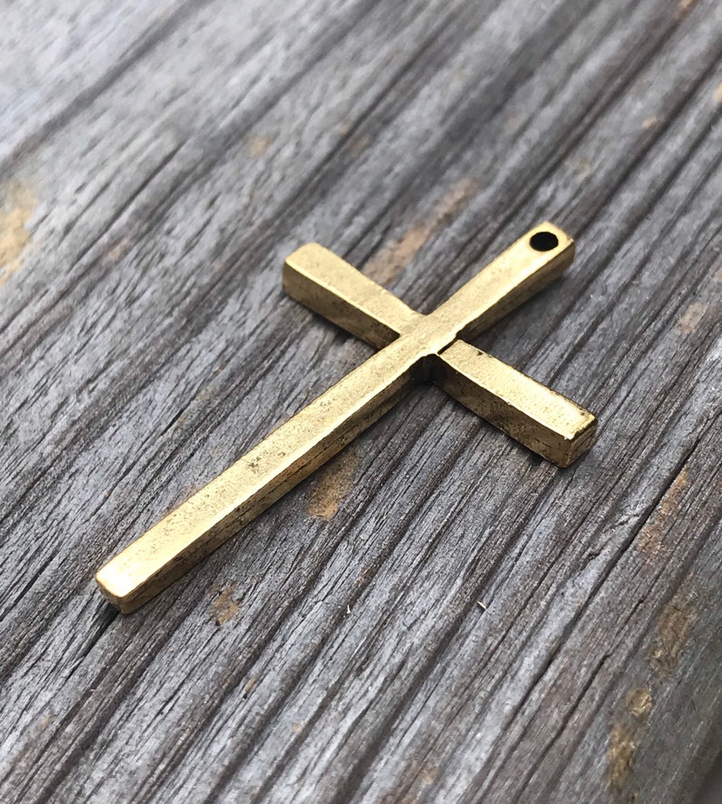 Pewter Rugged Stick Cross Rustic Religious Pendant Altered Art - Etsy