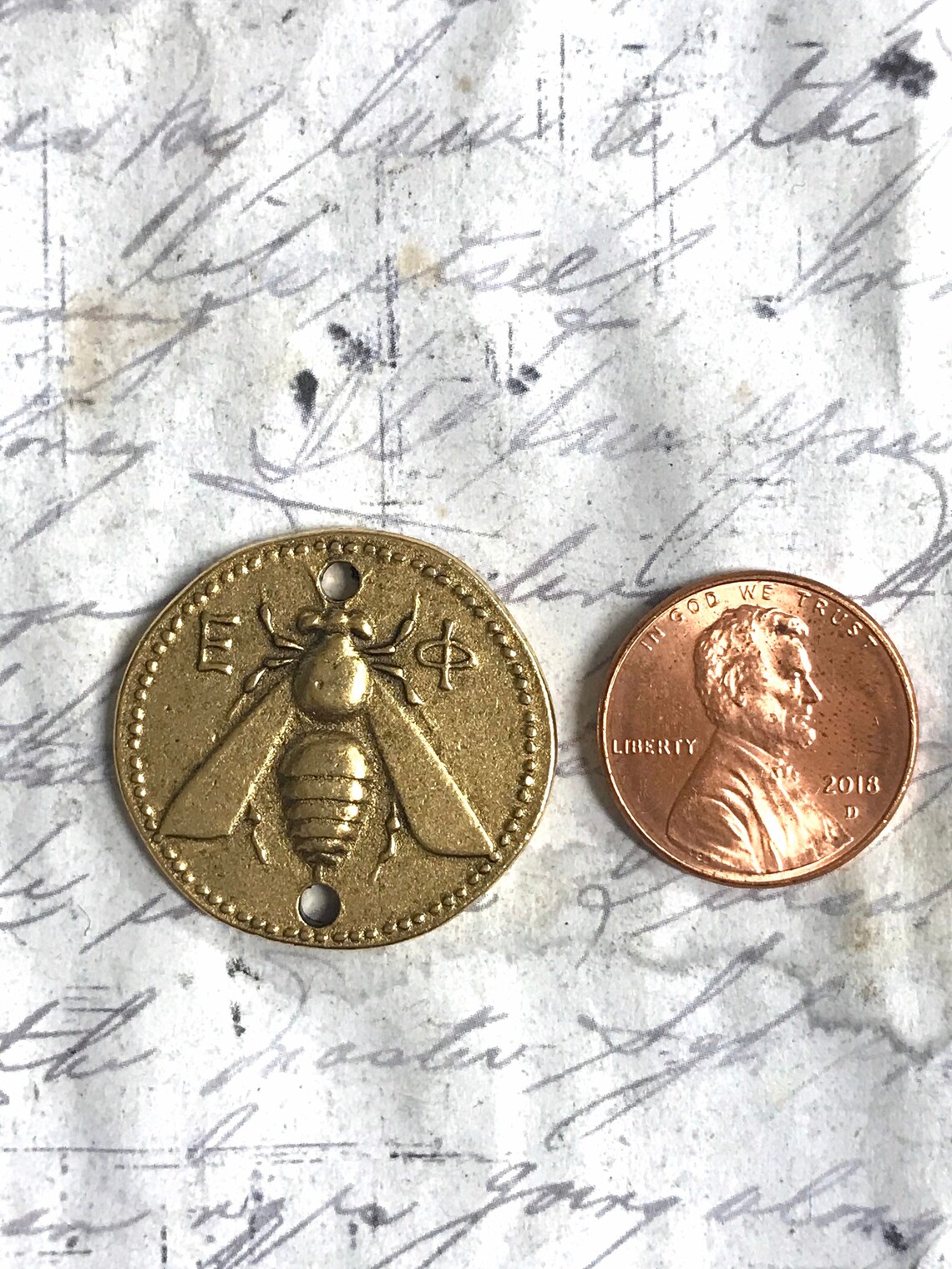 1 Pc Pewter Greek Greece Bee Stag REPRODUCTION Coin Antique - Etsy