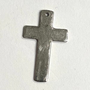 Pewter Rugged Cross Hammered Religious Pendant Charm Altered Art ...
