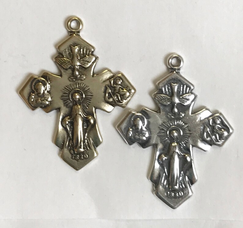 Scapular Miraculous Mary Cross Medal 4 Way Cross Holy Spirit - Etsy