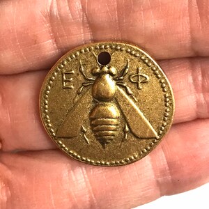 1 Pc Pewter Greek Greece Bee Stag REPRODUCTION Coin Antique Gold ...