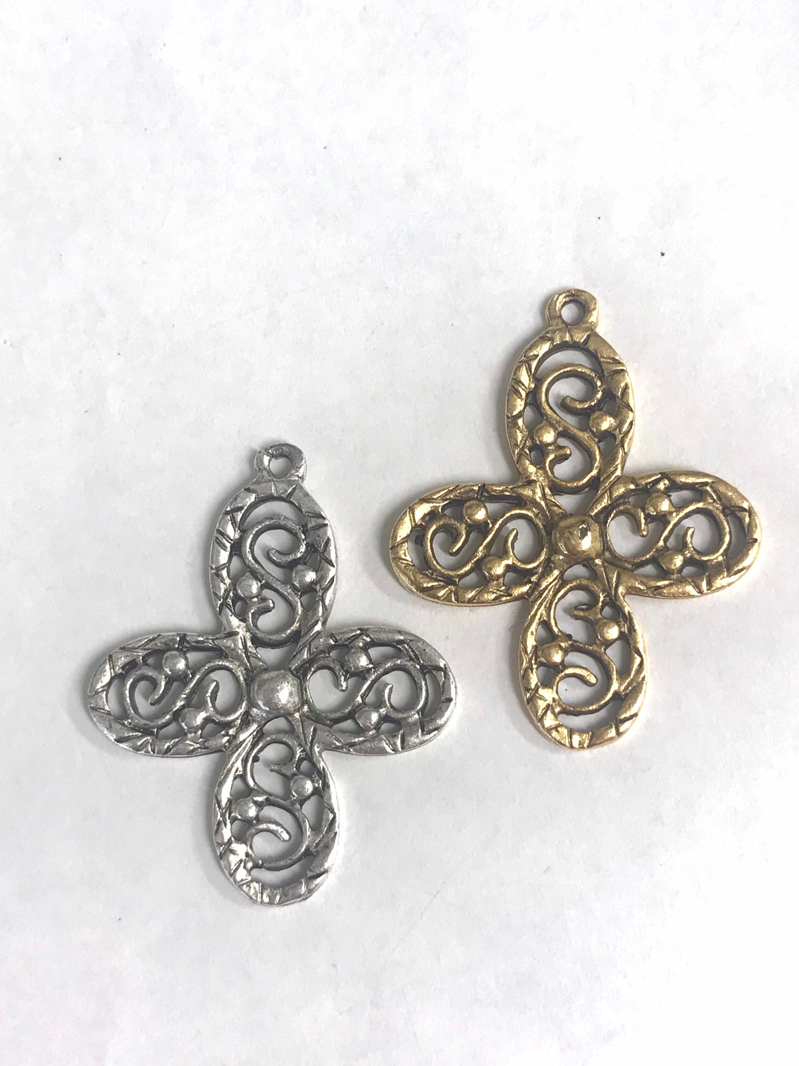 Filigree Pewter Cross Religious Pendant Altered Art Supplies | Etsy