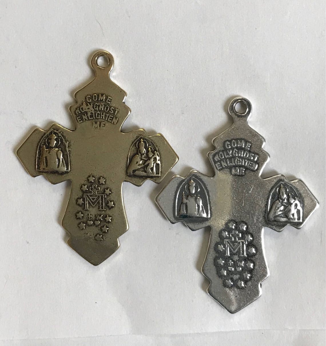 Scapular Miraculous Mary Cross Medal 4 Way Cross Holy Spirit - Etsy