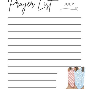 Prayer List- Monthly Themed, DIGITAL DOWNLOAD - Etsy