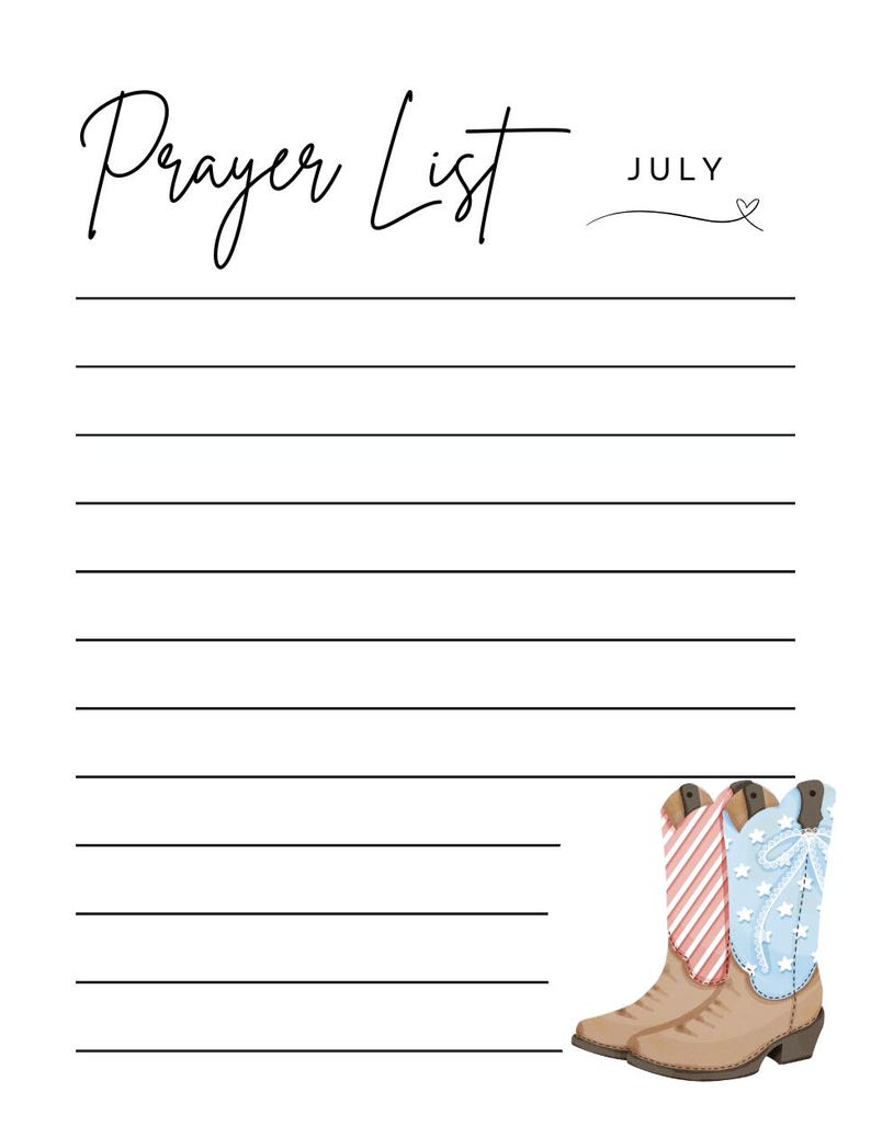 Prayer List- Monthly Themed, DIGITAL DOWNLOAD - Etsy