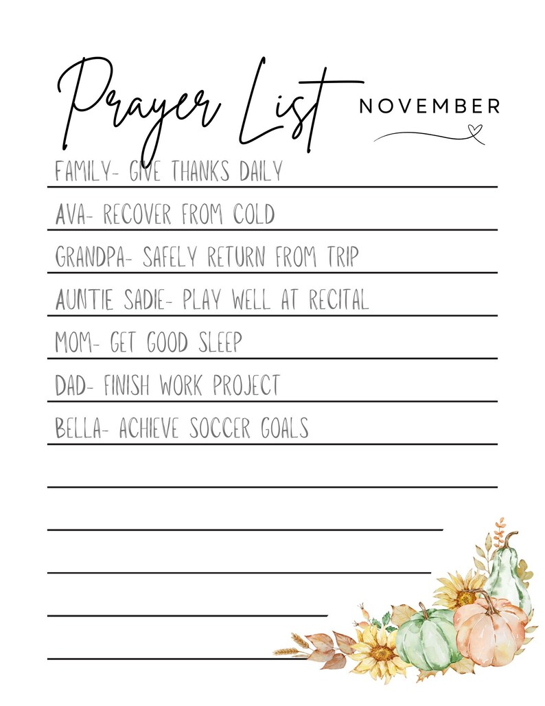 Prayer List- Monthly Themed, DIGITAL DOWNLOAD - Etsy