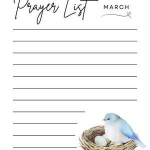 Prayer List- Monthly Themed, DIGITAL DOWNLOAD - Etsy