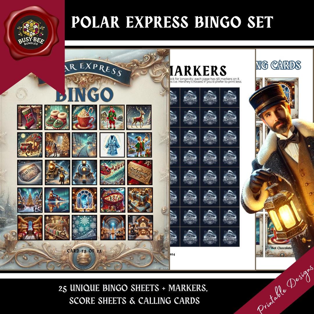 Polar Express Bingo - Party Game, Digital Download, Enchanting Event ...