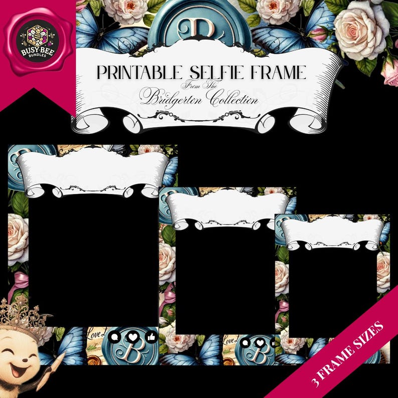 Bridgerton Party Decorating Kit | Printable Banner, Selfie Frames ...